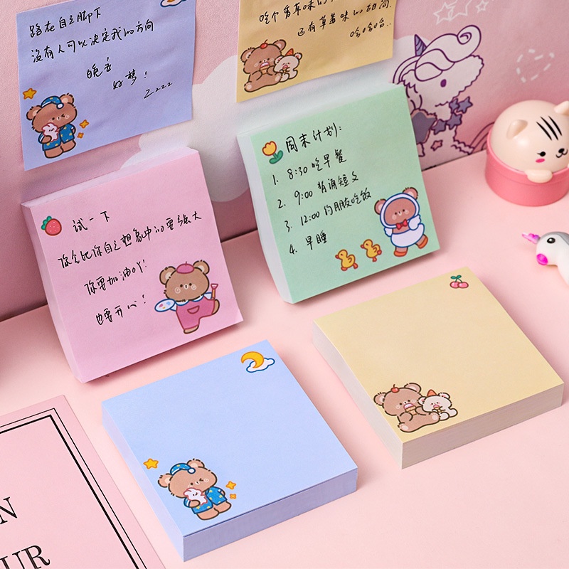[SG Stock] Cute Bear Post It/ Memo Pads/ Sticky Notes for Students for ...