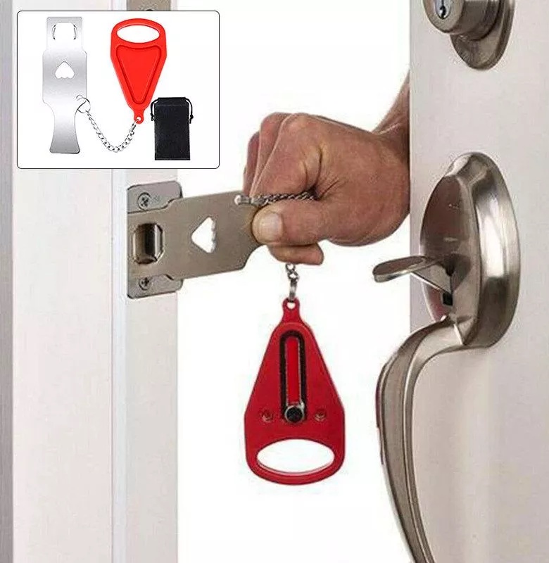 [SG STOCK] Portable Travel Anti Theft Door Lock & Alarm Safety Security ...