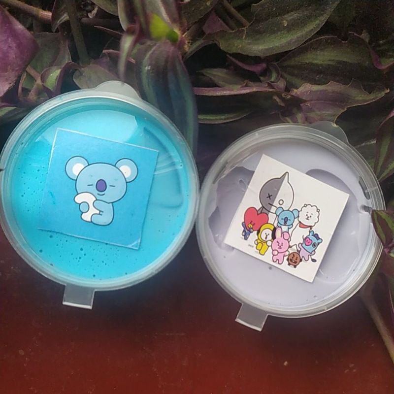 Slime Cute Kids Toys Sticker BT21 Slaim BTS Assorted Colors Cup 35ml ...