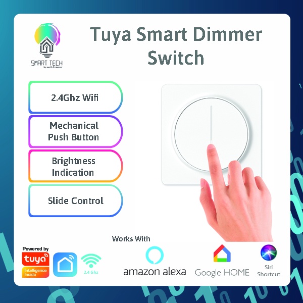 🇸🇬 SMART TECH® Tuya Smart Dimmer Smart Touch Light Dimmer Switch Smart ...