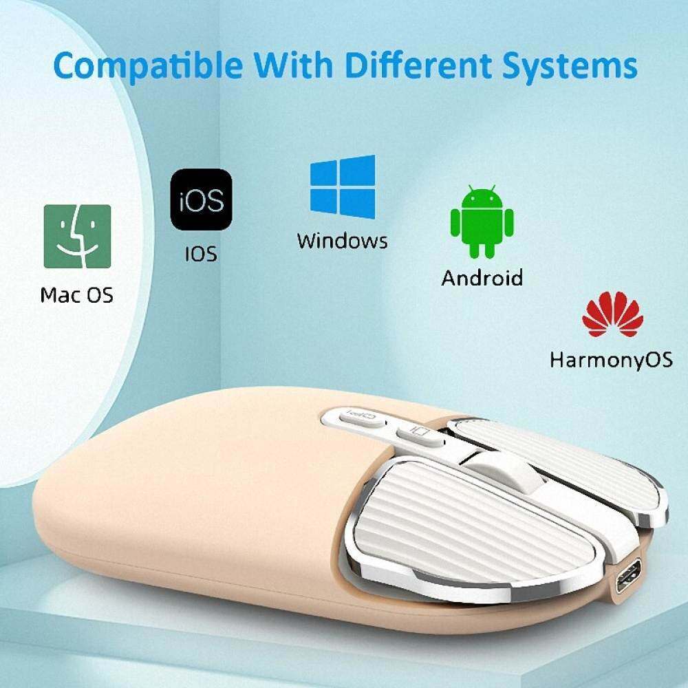 Ultra Thin Wireless Dual-mode Silent Mouse Bluetooth+2.4GHz ...