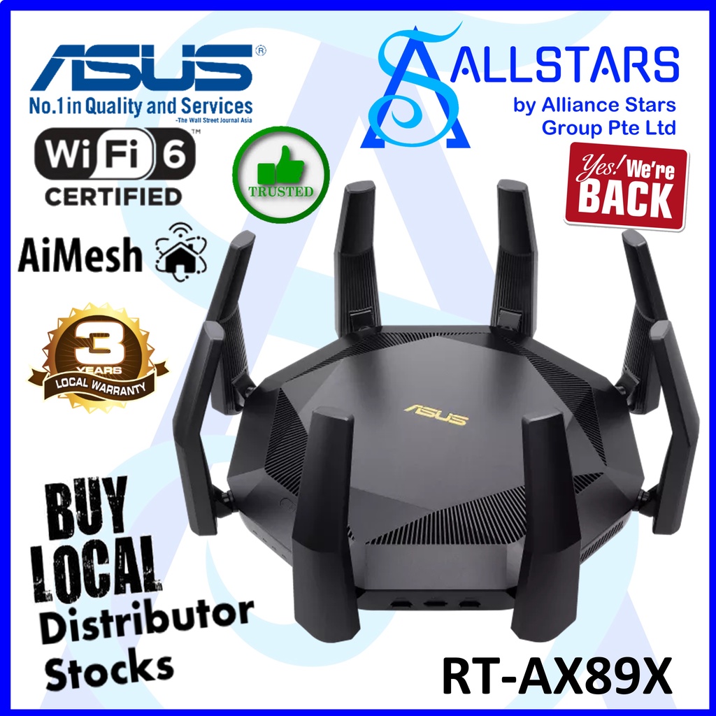 ASUS RT-AX89X AX6000 Dual Band 12-Stream WIFI 6 Ultra Performance ...
