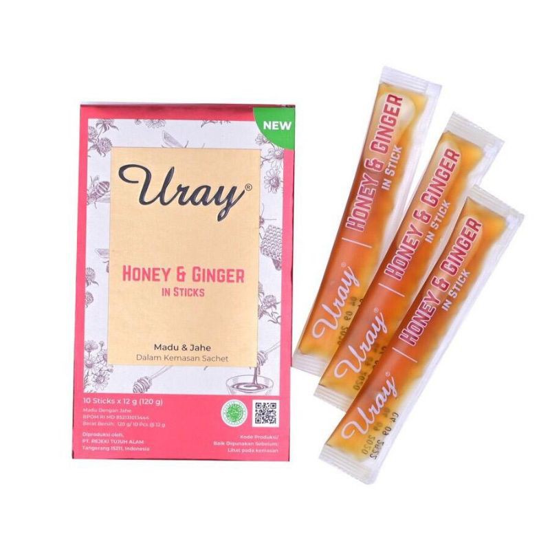 Honey Uray stick Sachet 10 sticks x 12 grams Honey & Ginger | Shopee ...