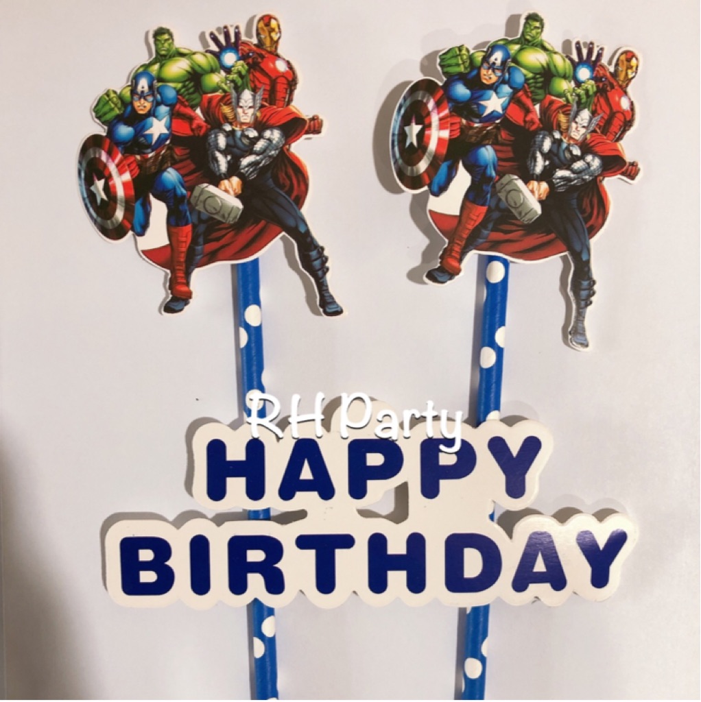(SG seller) Marvel hero/ superhero / avenger happy birthday cake topper ...