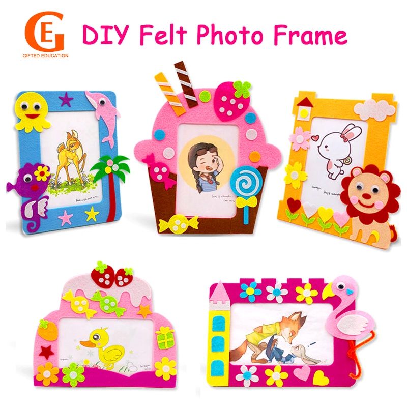 Kids DIY Felt Cloth Photo Frame 6 Inch Handmade Picture Frames ...