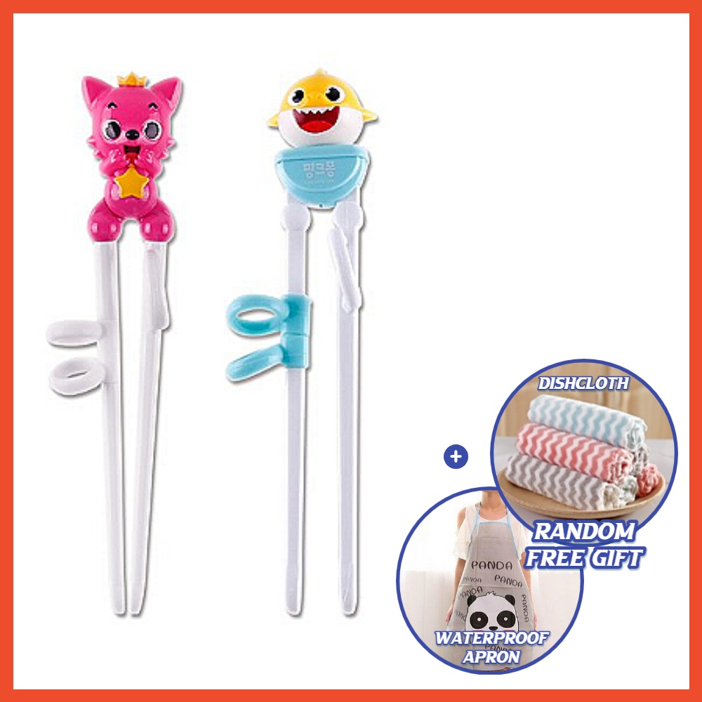 Korea Pinkfong Baby Shark Kids Edison Training Chopsticks (Right hand ...