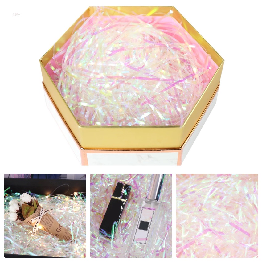 100g Iridescent Shredded Plastic Paper, Shredded Cellophane Raffia ...