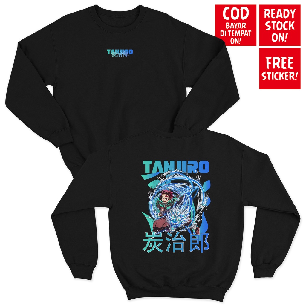 Crewneck SWEATER DEMON SLAYER TANJIRO KAMADO Kimetsu no Yaiba ZENITSU ...
