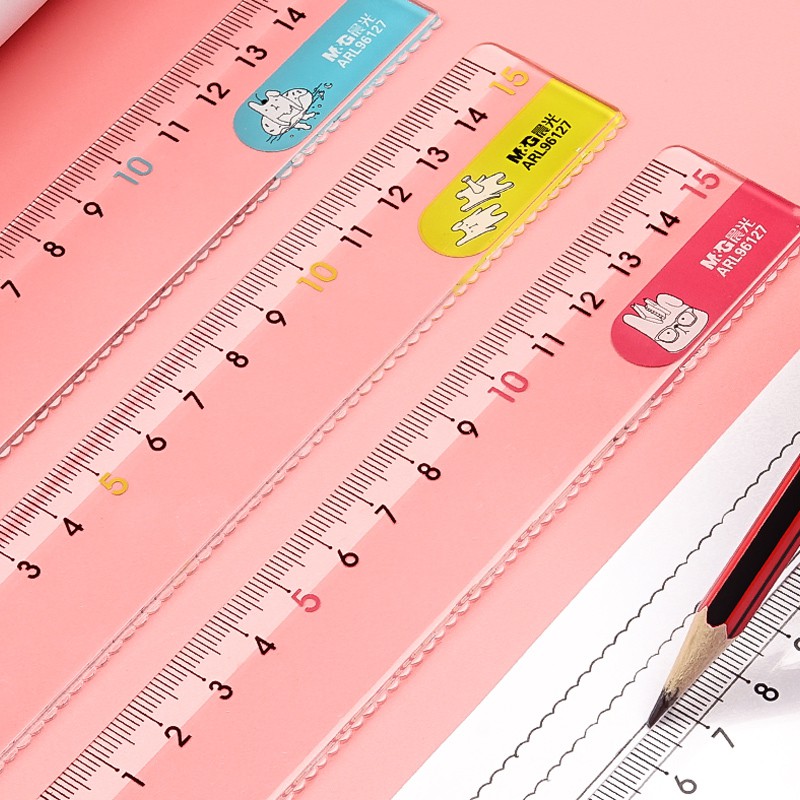 M&G 15cm Transparent Plastic Ruler, Cute Cartoon With Wavy Line, Kids ...