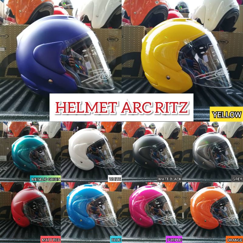 ( HELMET ARC RITZ ) [ VISOR ARC RITZ ] RED WHITE BLACK | Shopee Singapore