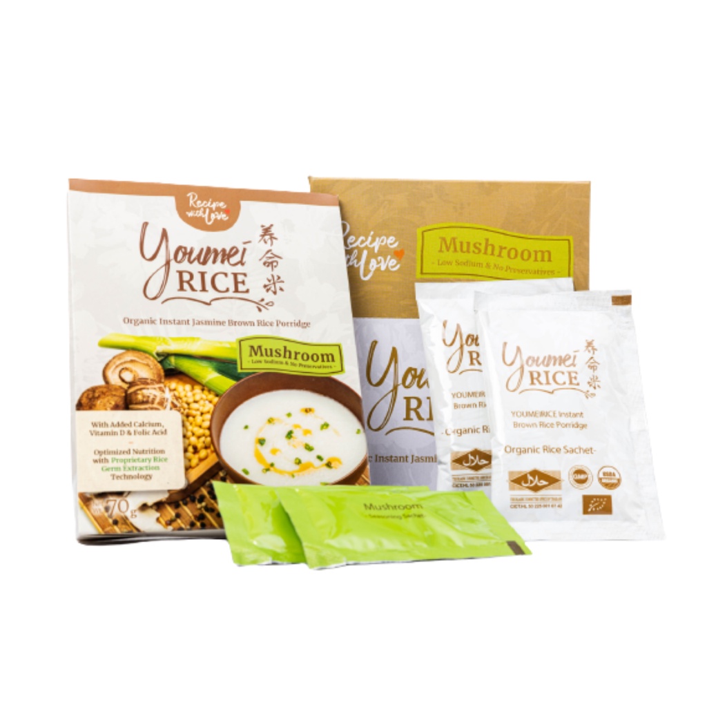 Youmei Rice Organic Instant Jasmine Brown Rice Porridge - Mushroom ...