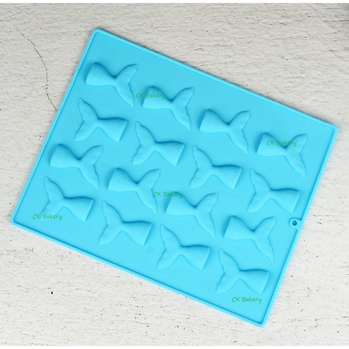 16 Holes Fish Tail Mermaid Tail Silicone Jelly Mold Chocolate Cookies ...