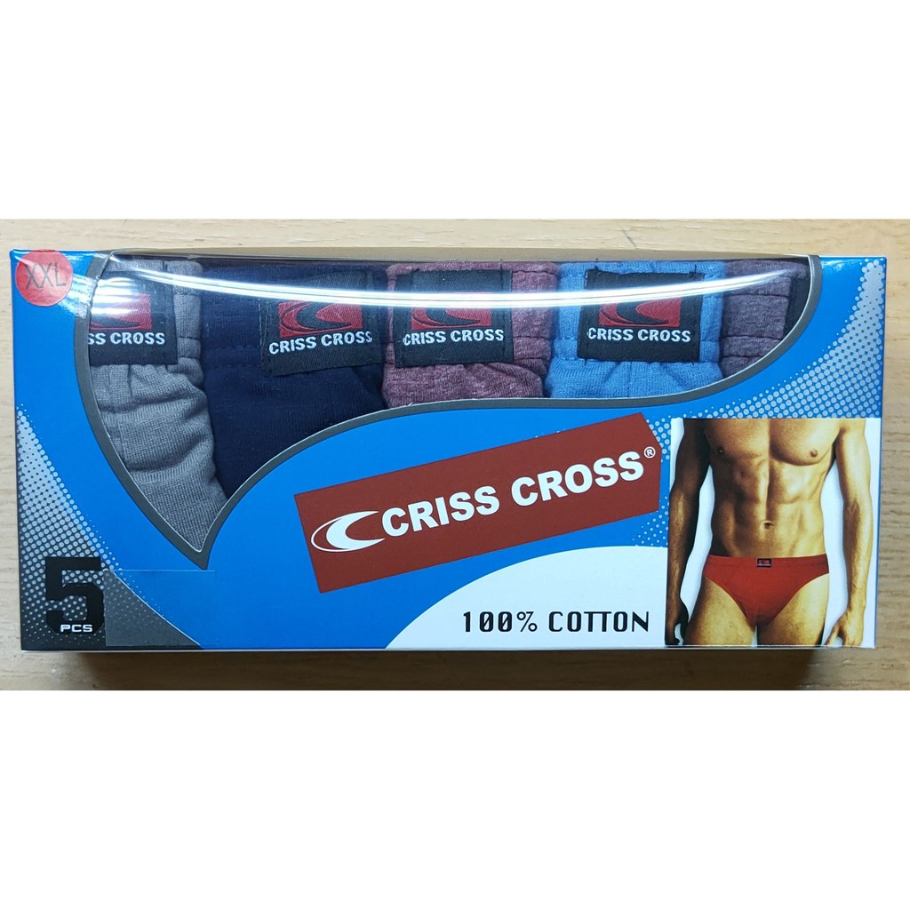 CRISS CROSS Mens 5pc 100% Cotton Briefs CM93-5202 | Shopee Singapore