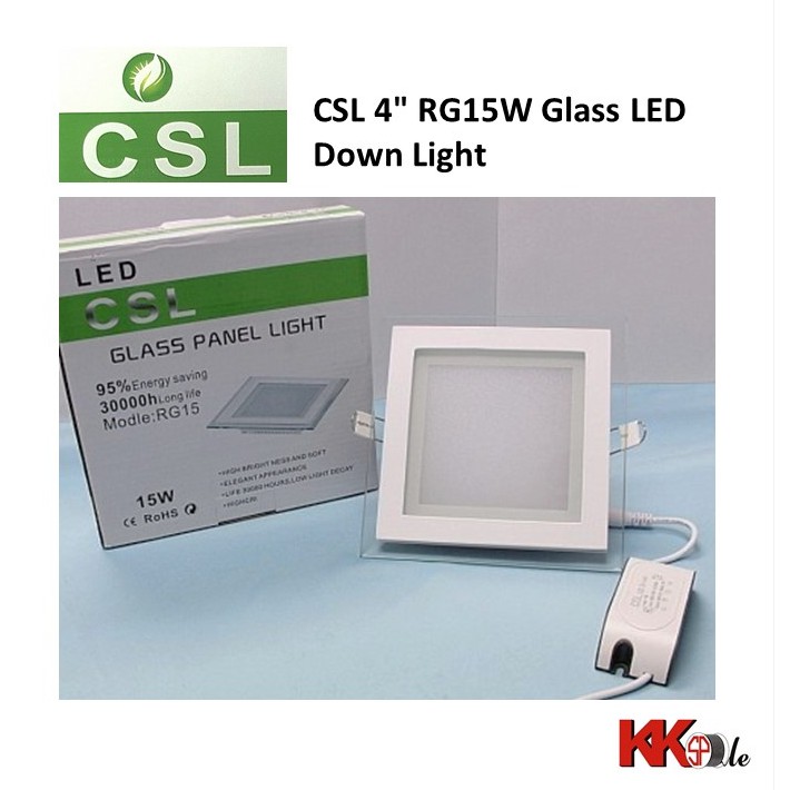 (6 month Warranty) CSL 4" 15W Glass LED Panel Light LED DownLight LED ...