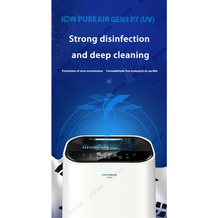 BESTAR ION PUREAIR Air Purifier GEN3 P7 UV 1 1 Free H13 Hepa Filter Shopee Singapore