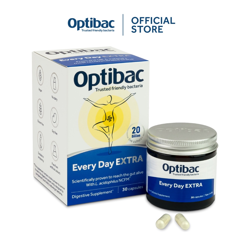 Optibac Probiotics Every Day EXTRA, supports the intestines and colon ...
