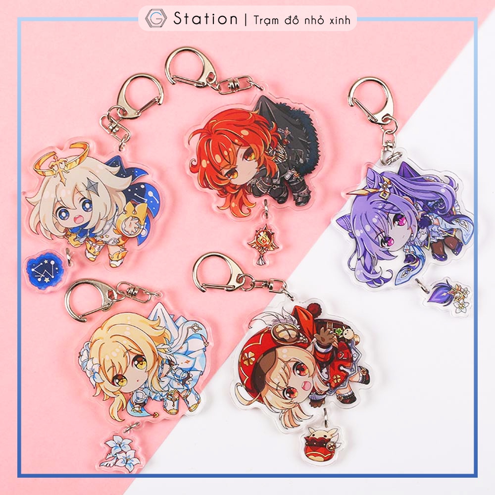Genshin Impact chibi acrylic keychain with character Yanfei Eula ...