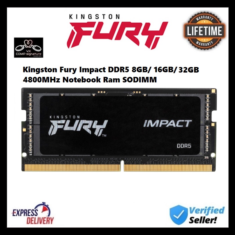 Kingston Fury Impact Ddr5 8gb 16gb 32gb 4800mhz Notebook Ram Sodimm