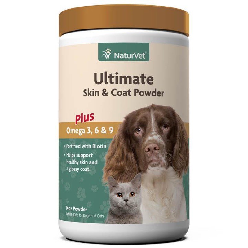 NaturVet Ultimate Skin & Coat Powder Plus Omega 3,6 & 9 (14oz/396g ...