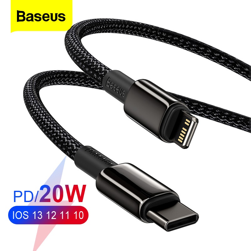 Baseus 20W PD USB Cable For iPhone 12 11 Pro XS Max XR X USB Type C ...