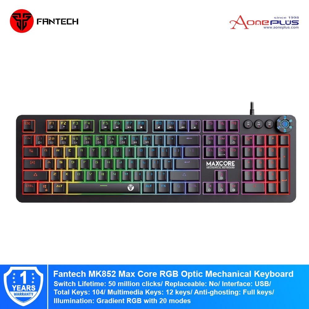 Fantech MK852 Max Core RGB Optic Switch Mechanical Keyboard | Shopee ...