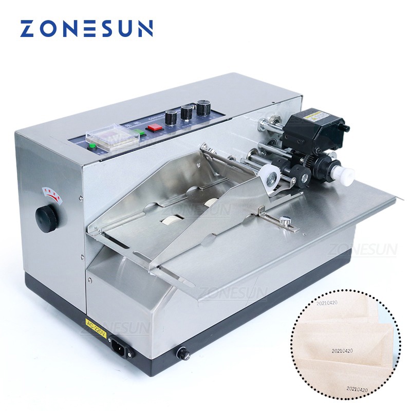 ZONESUN MY-380F/380FW Semi-auto Ink Wheel Date Coding Machine Electric ...