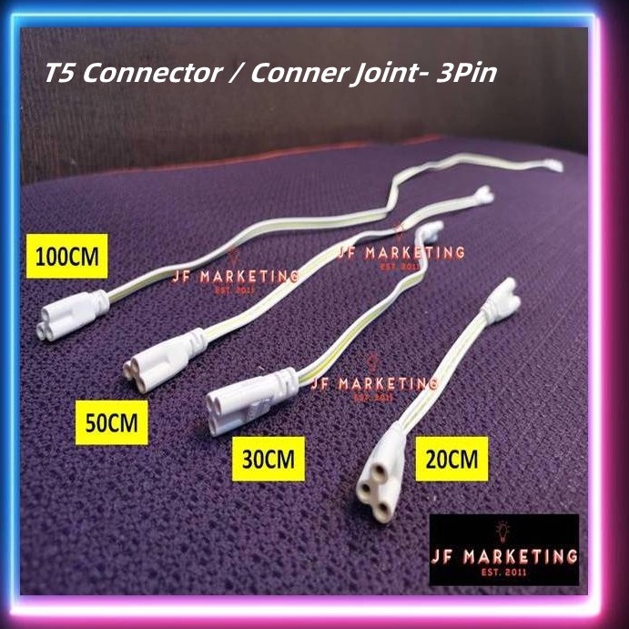 T5 Connector Corner Joint 3 Pin / 2 Pin 20cm 30cm 50cm 100cm | Shopee ...