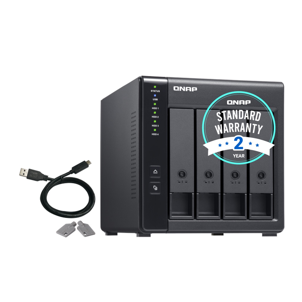 QNAP TR-004 4-Bay USB Type-C Direct Attached Storage (DAS) with ...