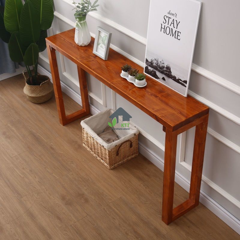 Bar Table Solid Wood Table Home Balcony Wall High Foot Narrow Table ...