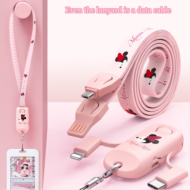 Disney genuine authorized lanyard data cable three-in-one cartoon ...