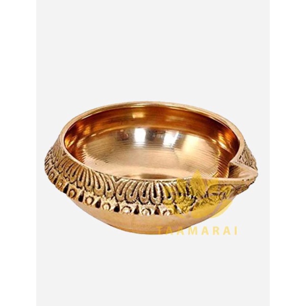 Brass Flat Kubera Vilakku Deepam Kuber Diya (Small / Medium / Extra Big ...