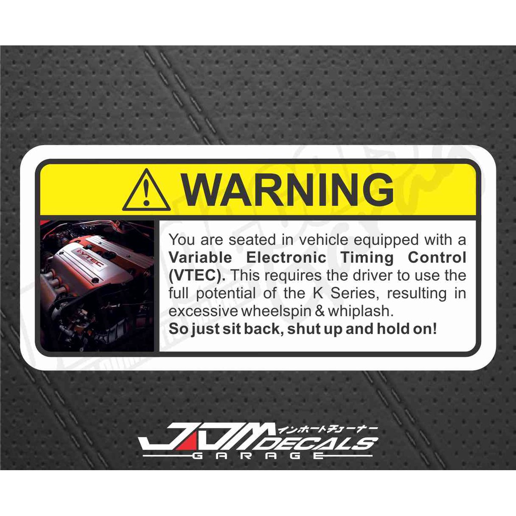 Funny Warning Sticker - VTEC | Shopee Singapore