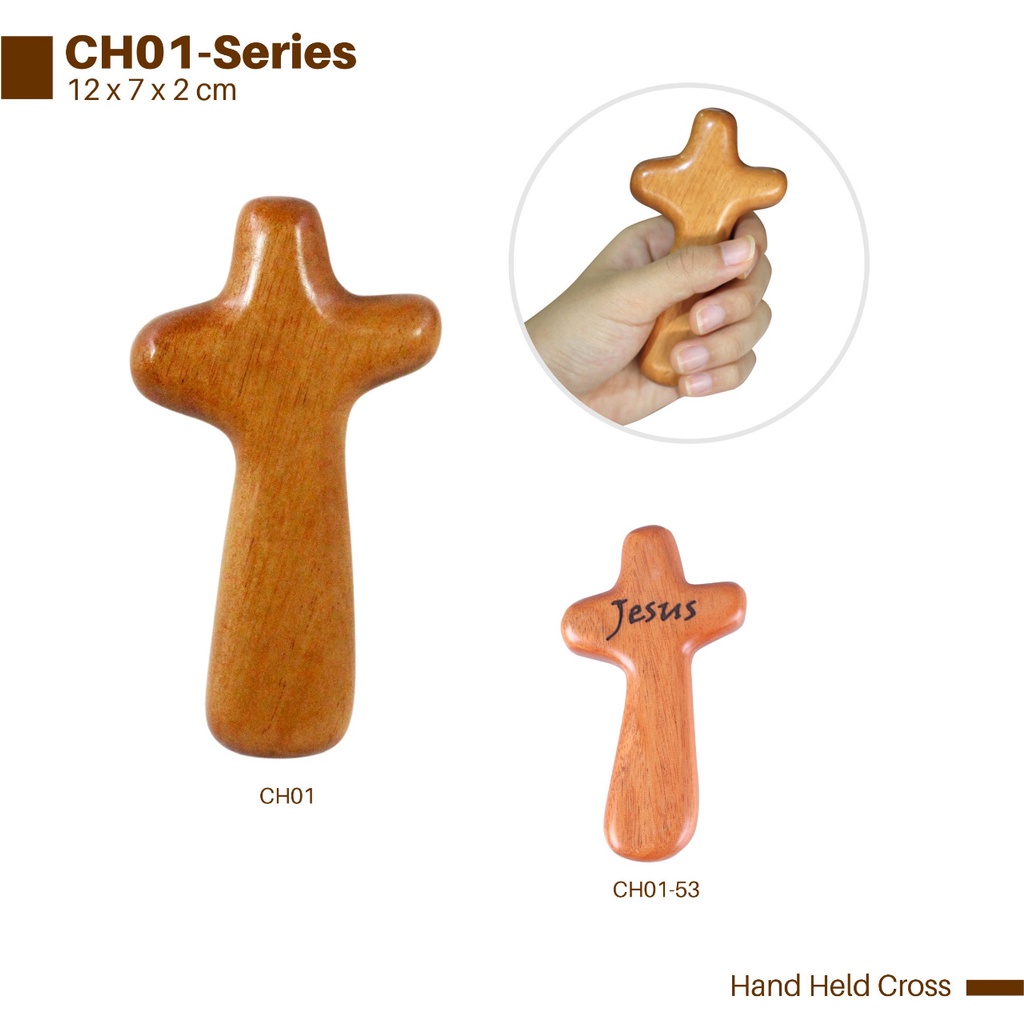 KAYU Wooden Hand Prayer Cross (Handheld Cross for Praying) | Shopee ...
