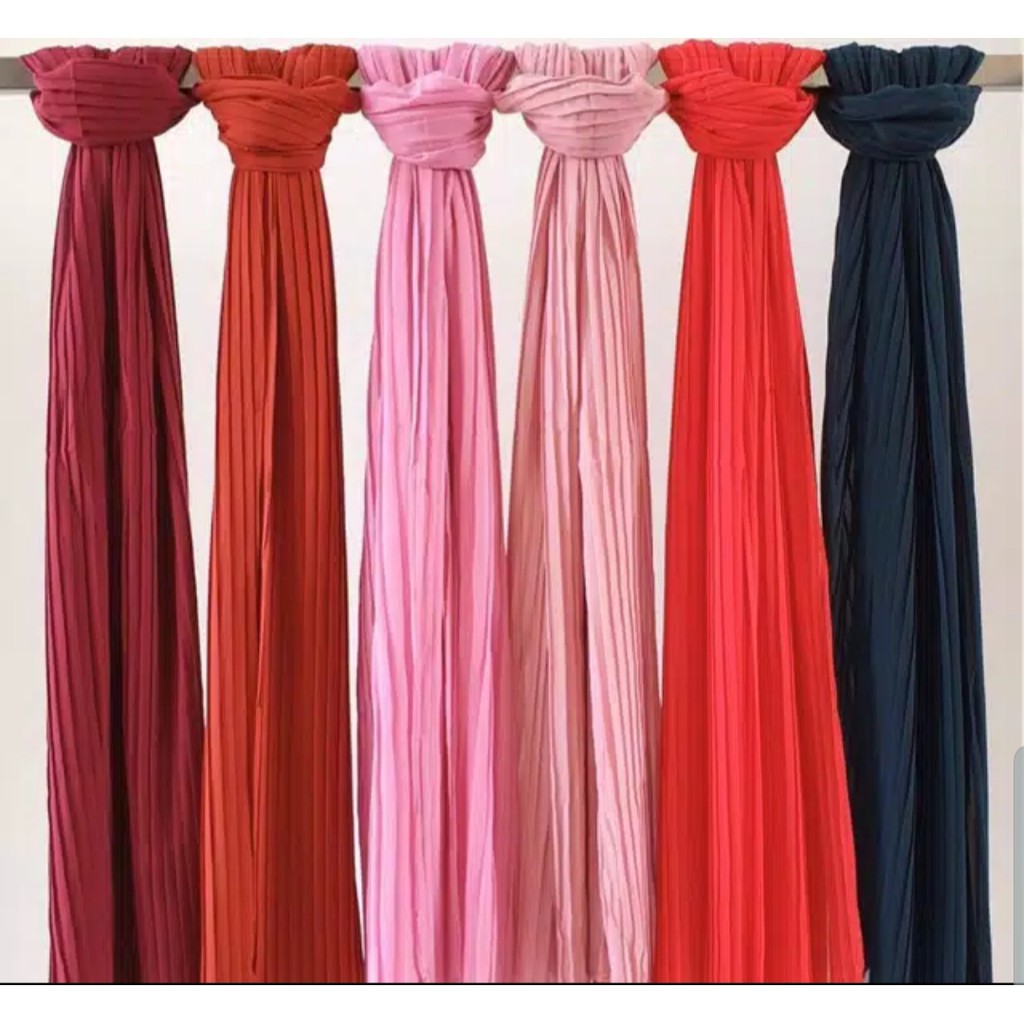 New Design 2024 SHAWL PLEATED CRUSH CHIFFON (Saiz: 1.8 mx 0.7 m ...