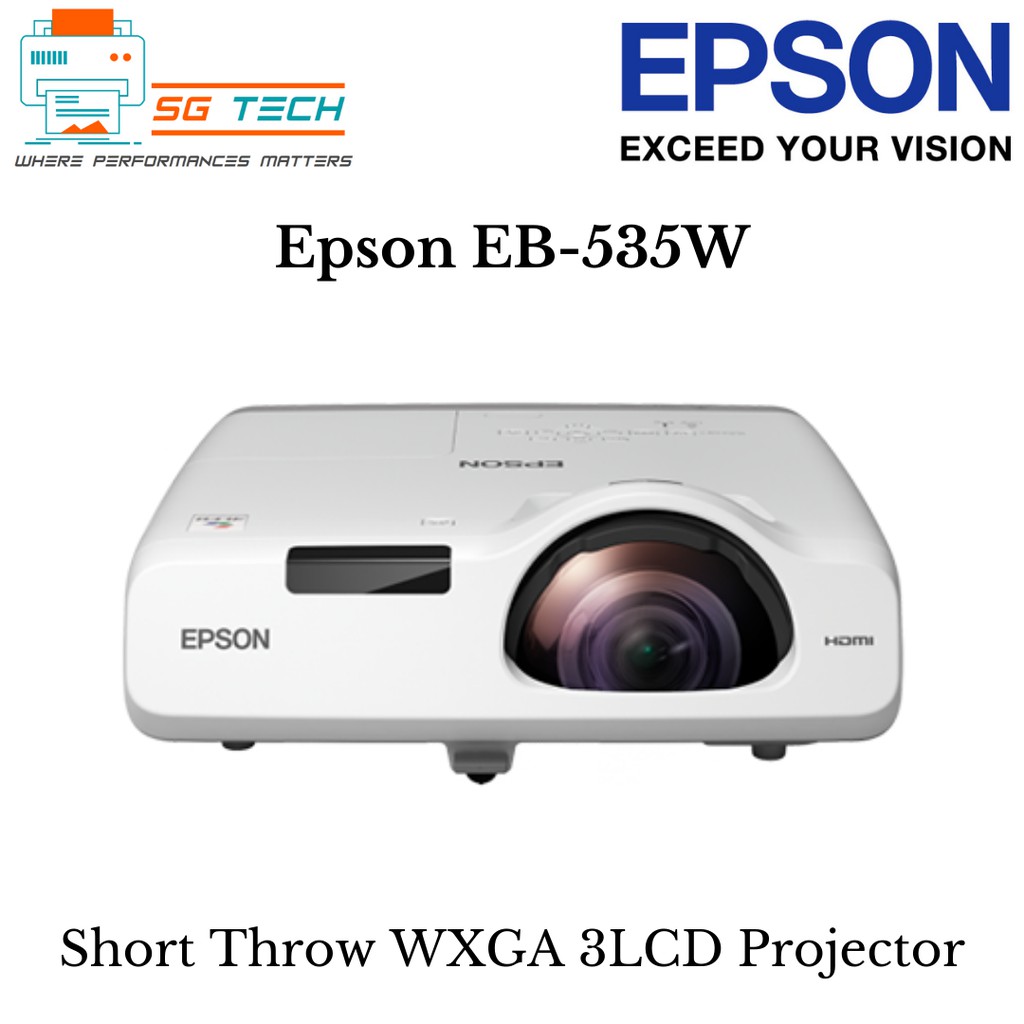 Epson EB-535W Short Throw WXGA 3LCD Projector EB535W EB535 EB 535W 535 ...