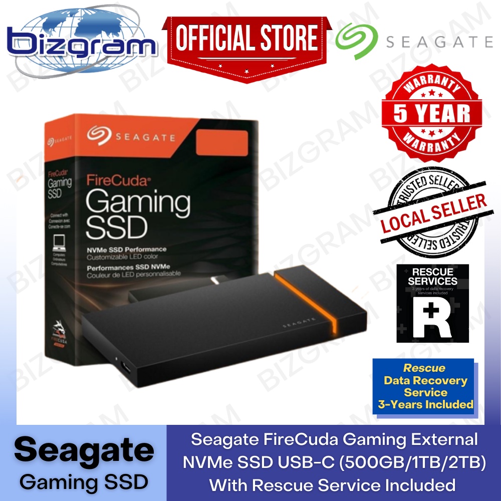 Seagate FireCuda Gaming External NVMe SSD USB-C (500GB/1TB/2TB) With ...