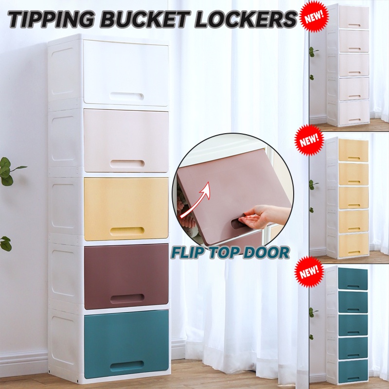 Tipping Bucket Locker 45CM Flip Top Cabinet Wide Storage Cabinet Open ...