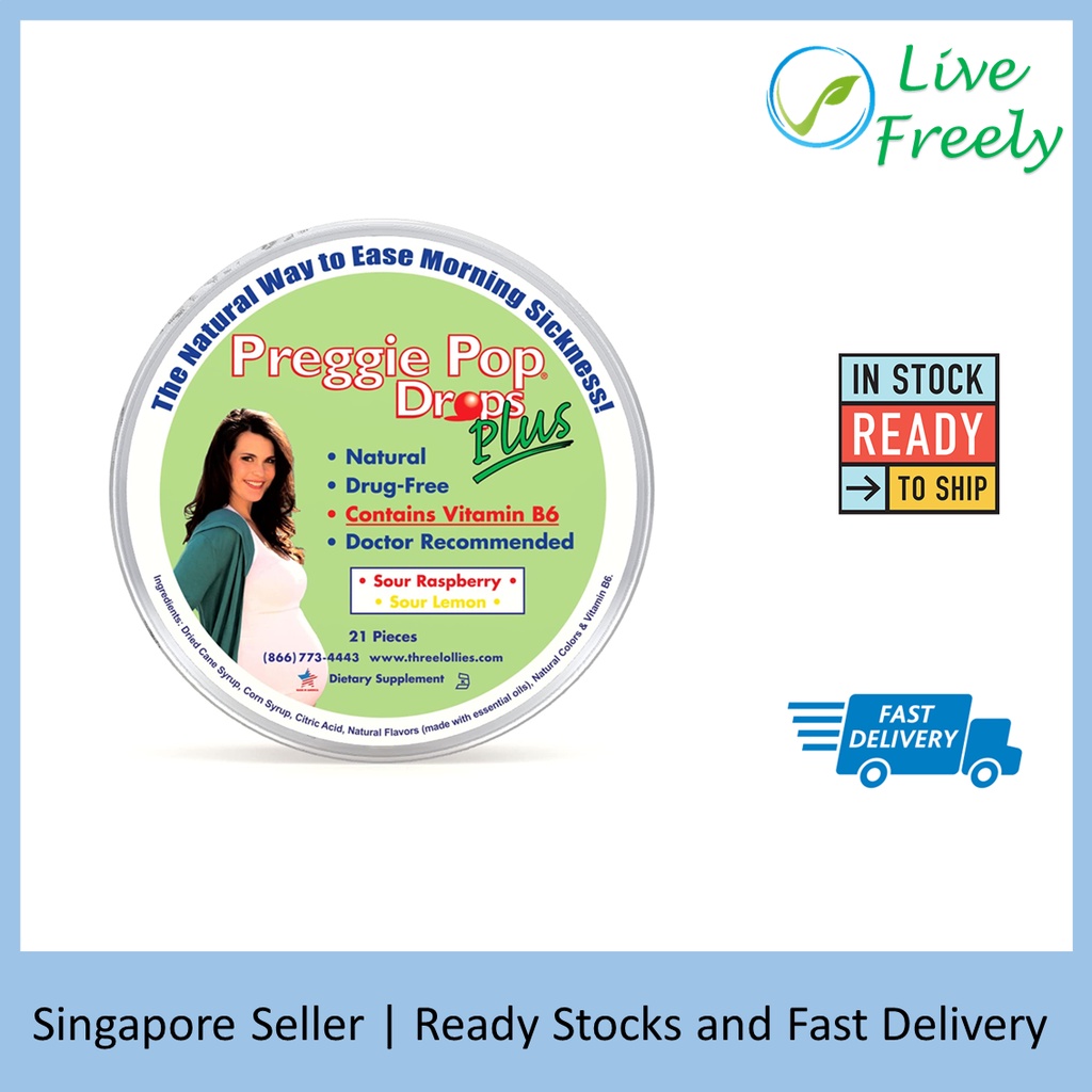 ThreeLollies Preggie Pop Drops Plus with Vitamin B6, Morning Sickness ...