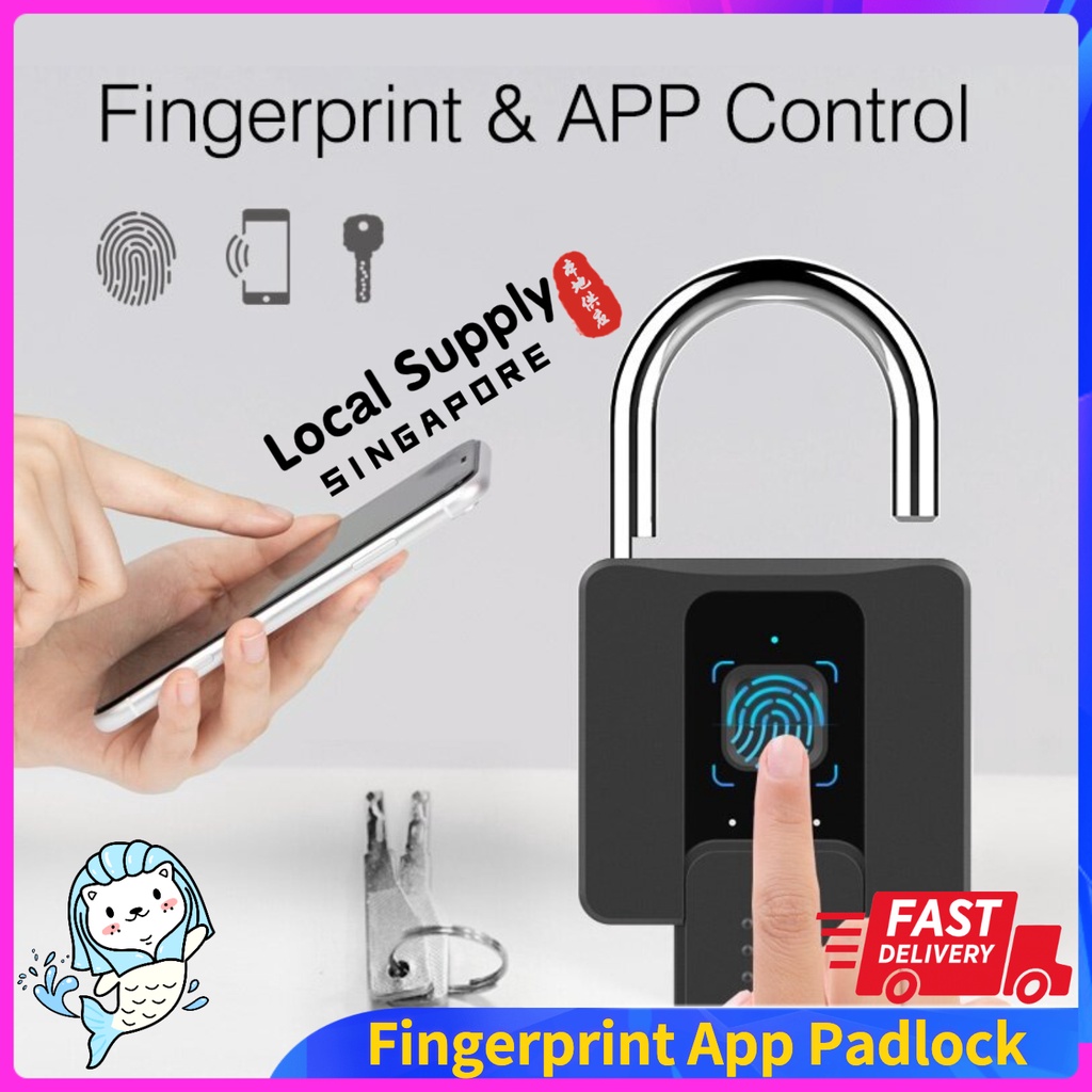 Fingerprint Padlock Keyless Lock, App Remote Unlock Waterproof Key ...