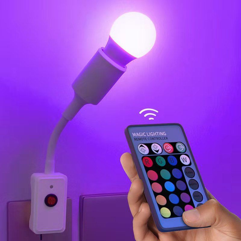 LED colorful atmosphere mood socket night light purple blue background ...