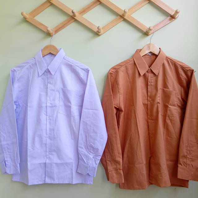 KEMEJA PREMIUM MATERIAL White Long Sleeve Scout Shirt (EAST JAVA LOGO ...