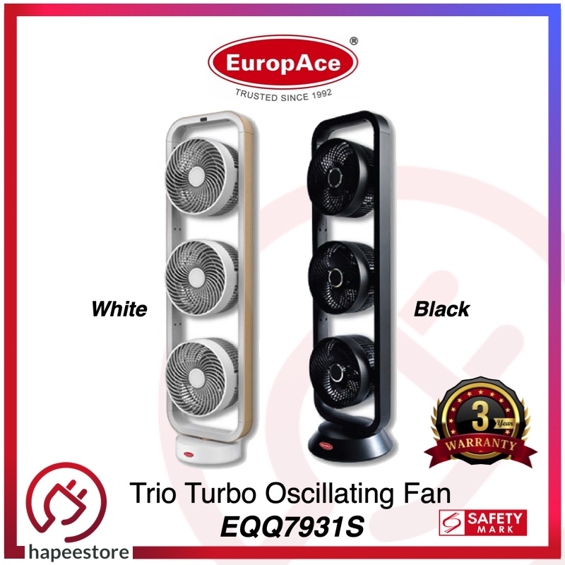 EuropAce 9 Inch Trio Turbo Oscillating Fan EQQ 7931S EQQ7931S | Shopee ...