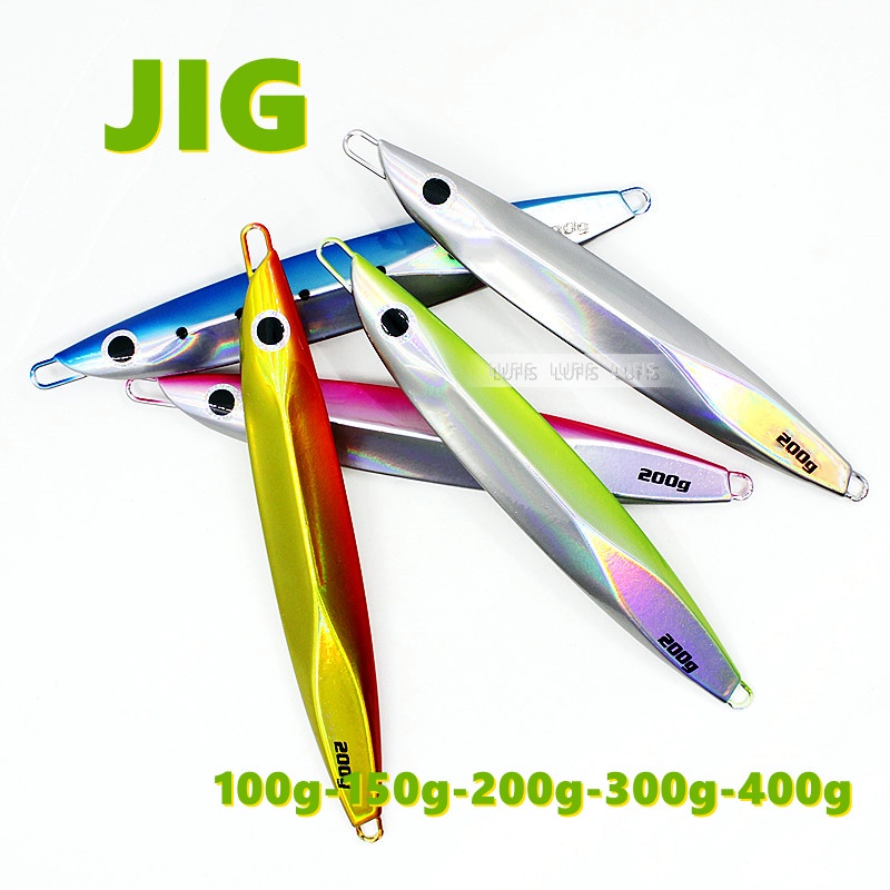 5 Colors 100g/150g/200g/300g/400g Jig Fishing lure For sea fishing Slow ...