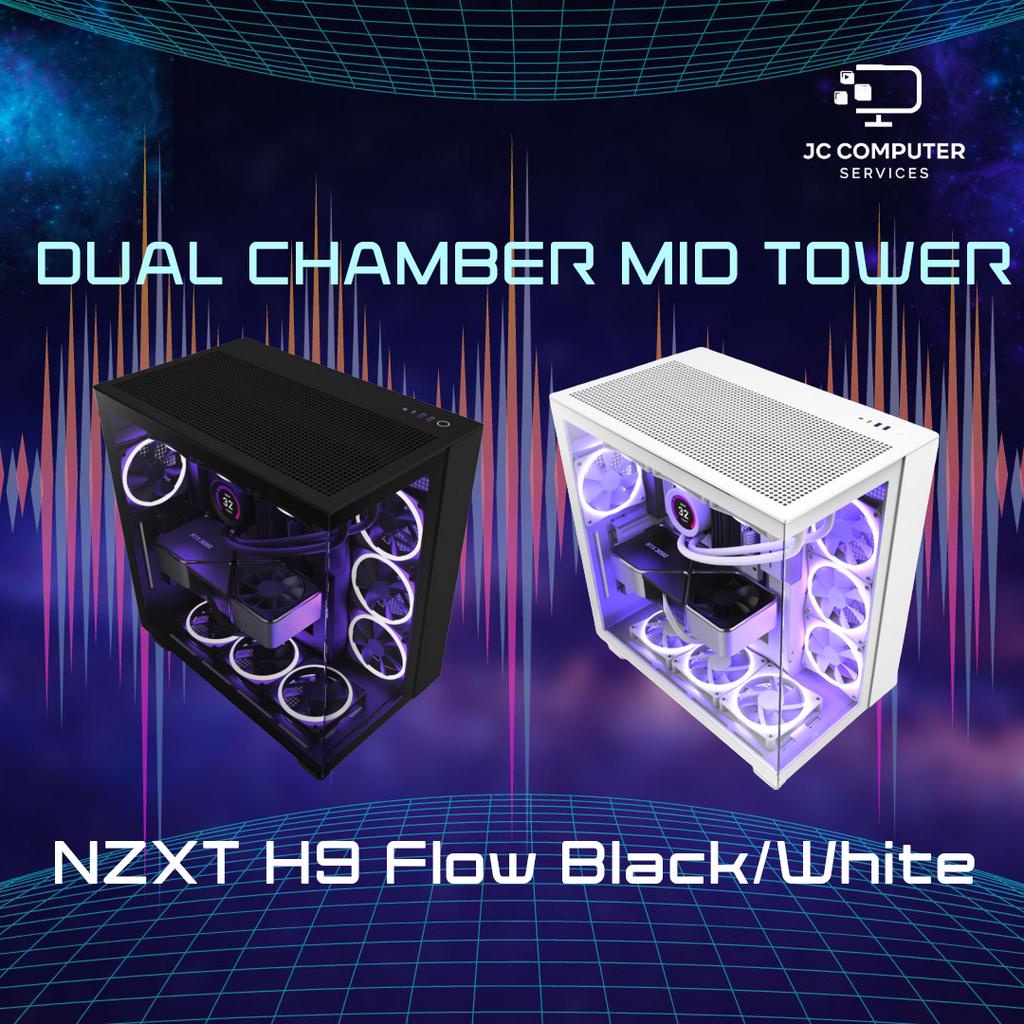 NZXT H9 Flow Black White PC Computer Case Chassis | Shopee Singapore