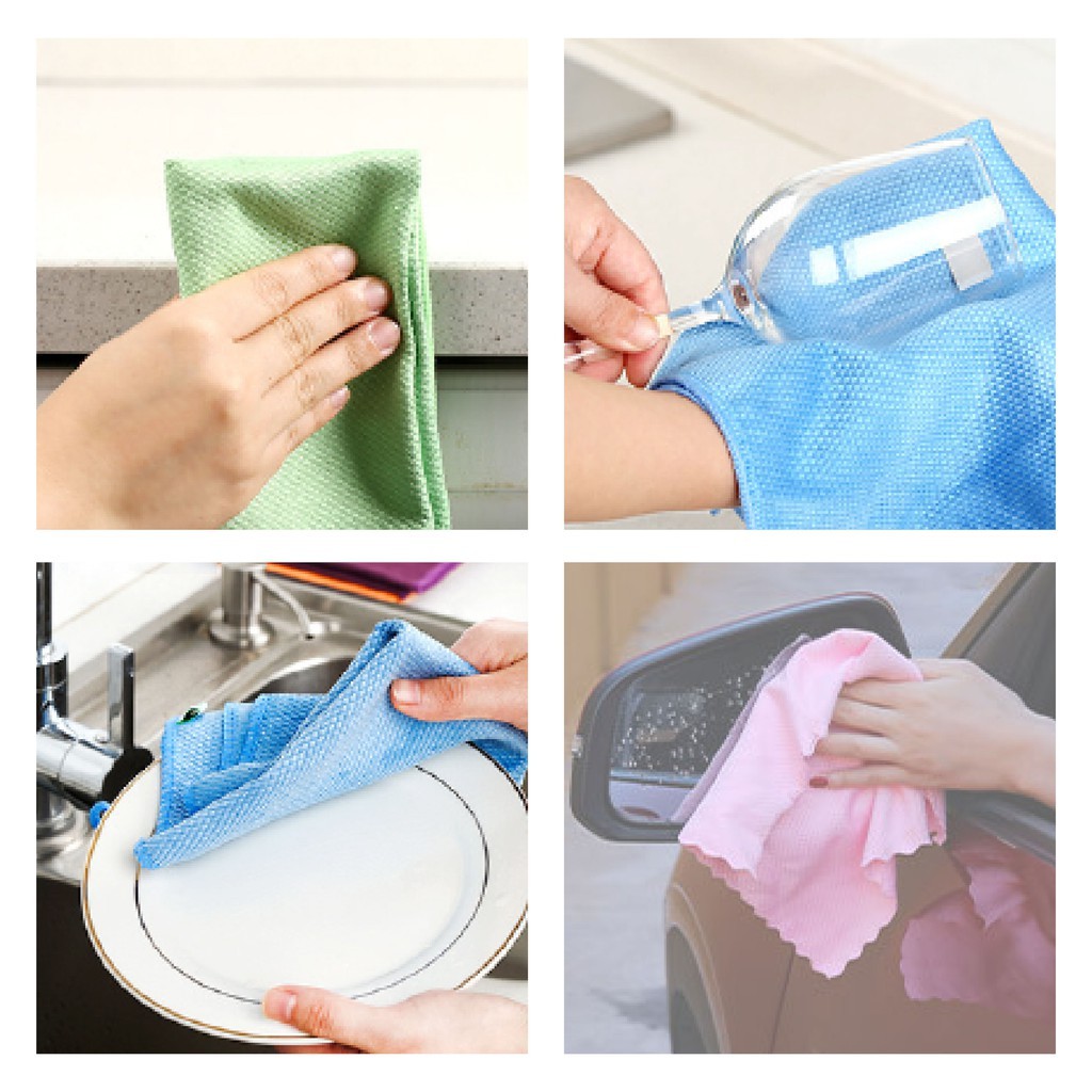 Wet and Dry Cleaning Cloth Wipe Dishware GlassWindow | Shopee Singapore