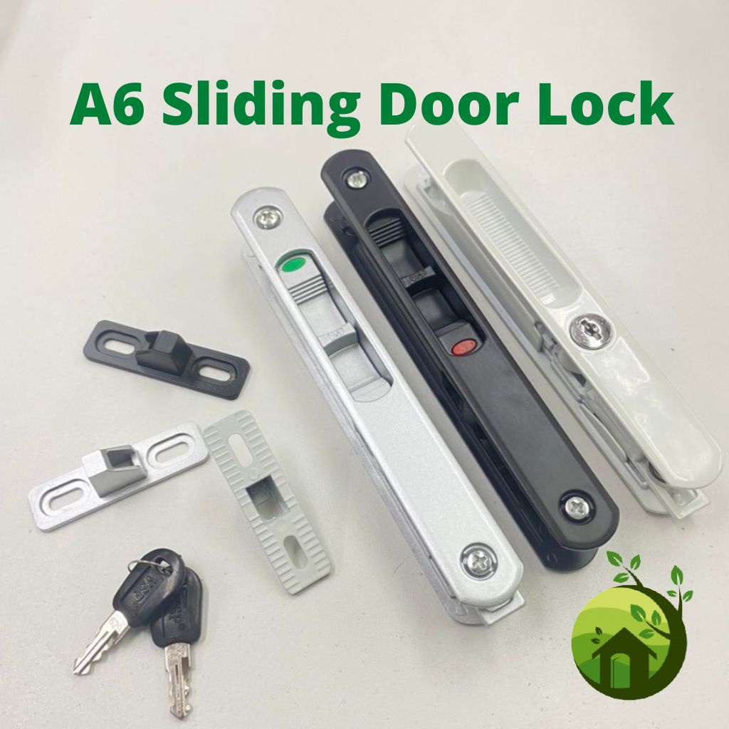 Aluminium Sliding Door Lockset with Key A8 A6 25mm Kunci Pintu Sliding ...