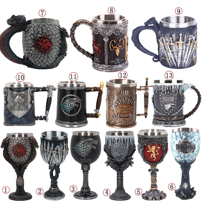 Game of Thrones Mug Goblet Stainless Steel Resin 3D Beer Tankard Coffee ...
