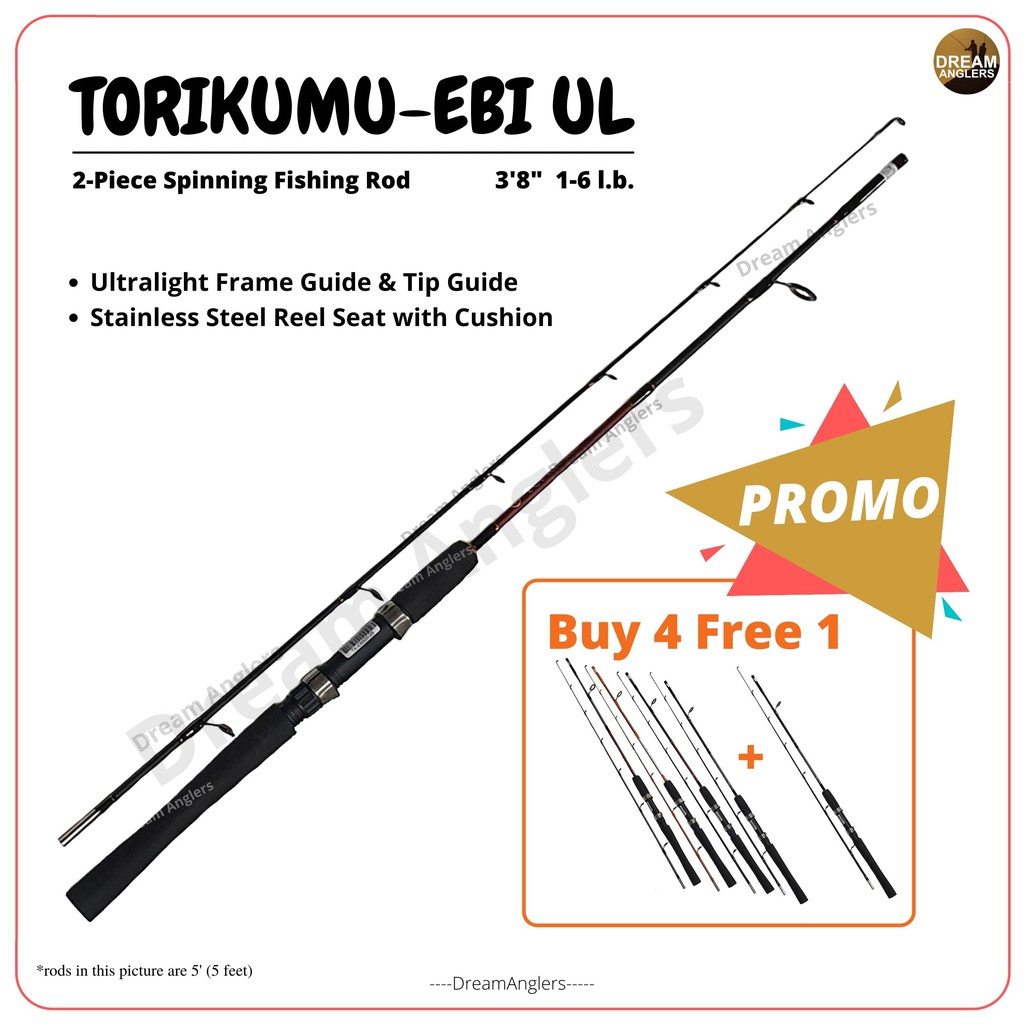 [PromoSet 4Free1] Torikumu-Ebi UL 3'8" (3 Feet 8 Inch) 1-6lb 2-Piece ...