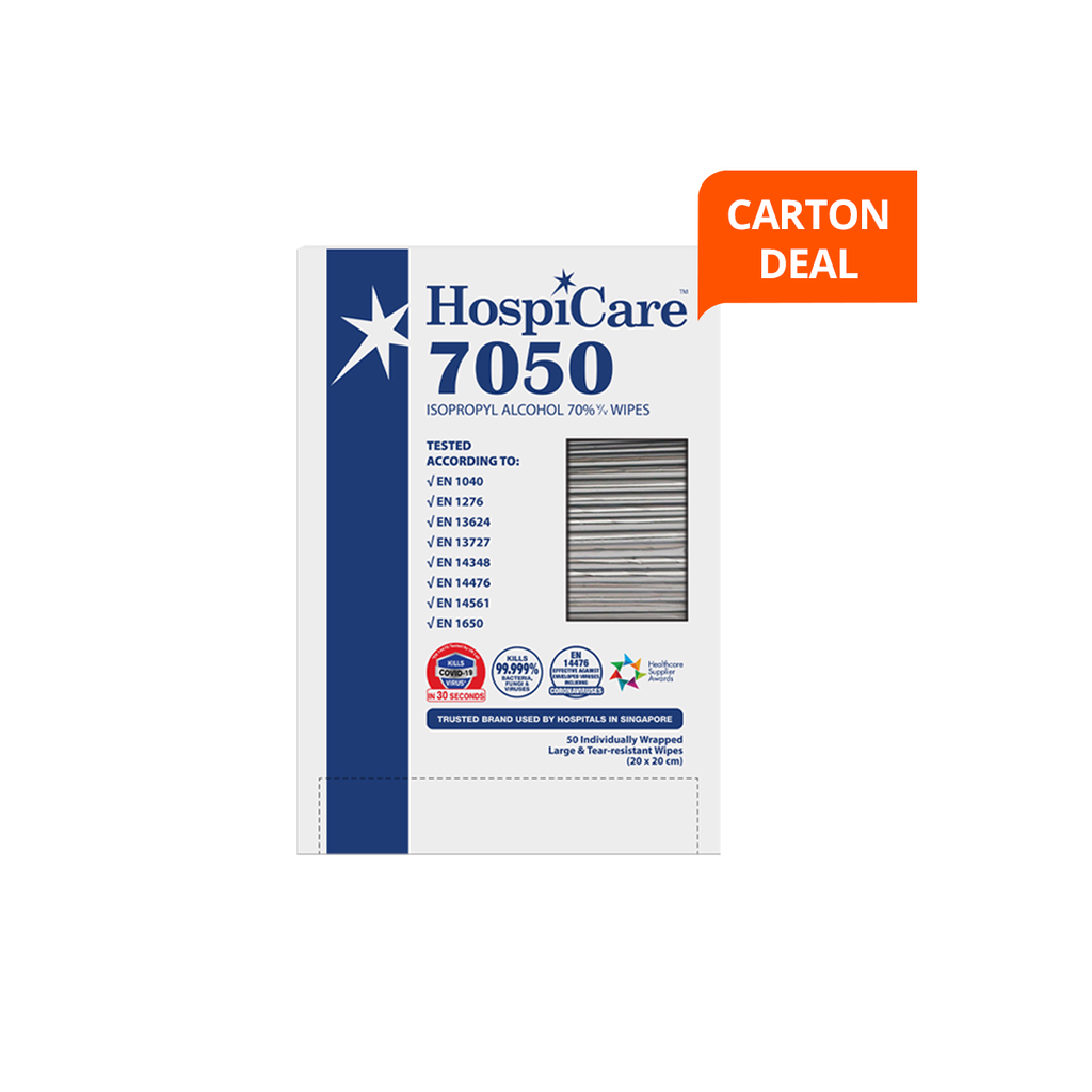 HospiCare 70% IPA 7050 Alcohol Wipes (50pcs x 12 boxes) | Shopee Singapore