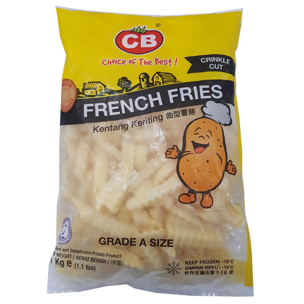 CB French Fries Crinkle Cut Frozen 1KG Halal | Shopee Singapore